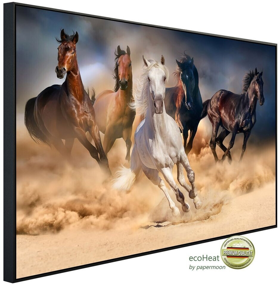 papermoon Infrarot-Bildheizkörper Pferdeherde im Galopp (90 x 50 cm 450 ...