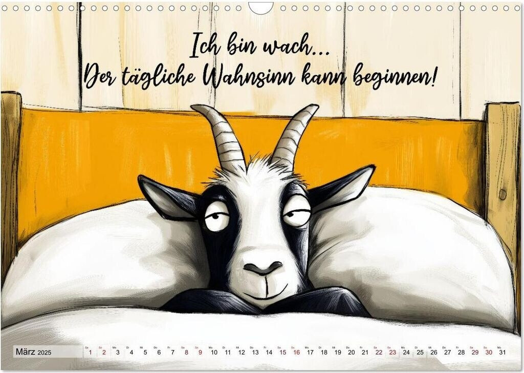 Calvendo Ziegen, süß aber psycho (Wandkalender 2025 DIN A3 quer), Monatskalender (ISBN: 978-3 ...