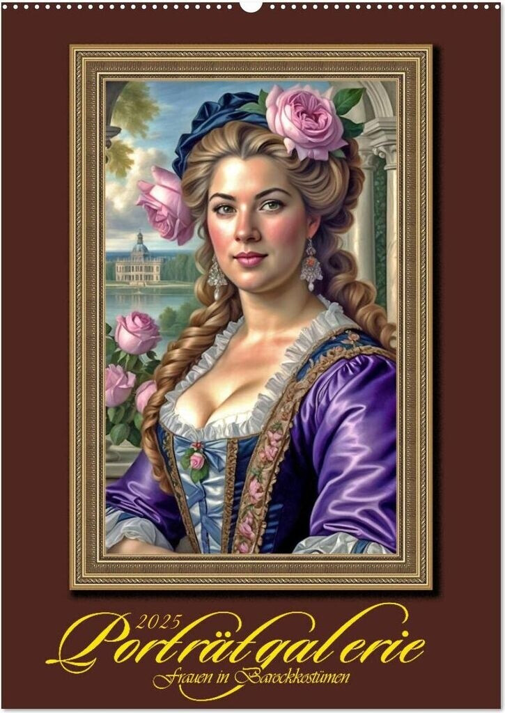 Calvendo Porträtgalerie, Frauen in Barockkostümen (Wandkalender 2025 DIN A2 hoch ...