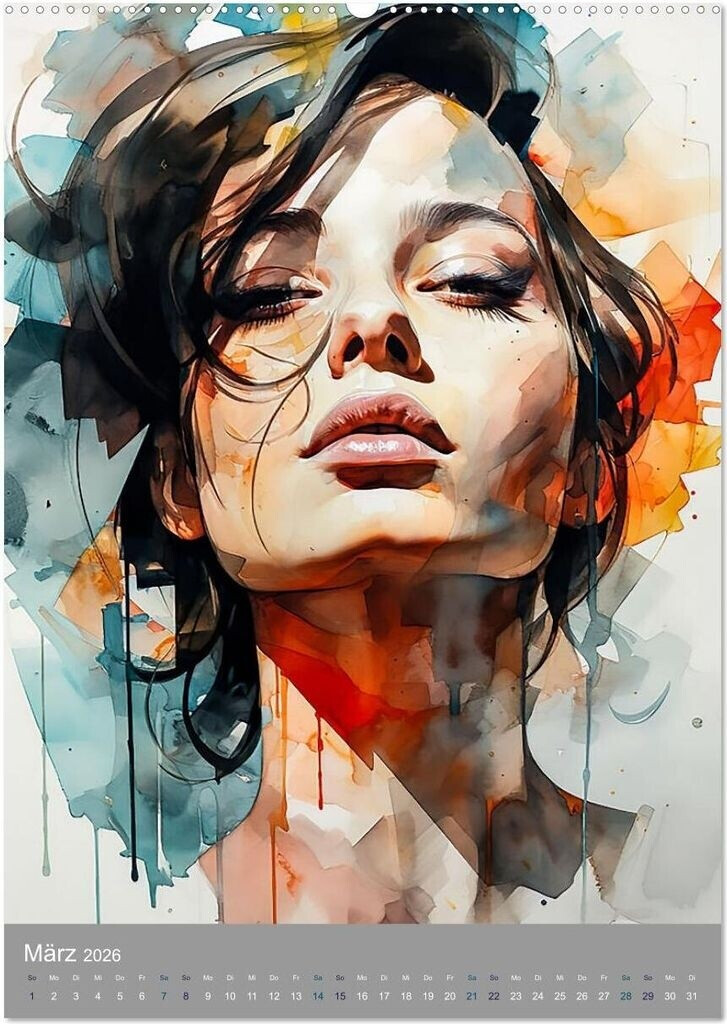 Calvendo Schönheit in Aquarell (Wandkalender 2026 DIN A2 hoch), Monatskalender (ISBN: 978-3-516 ...