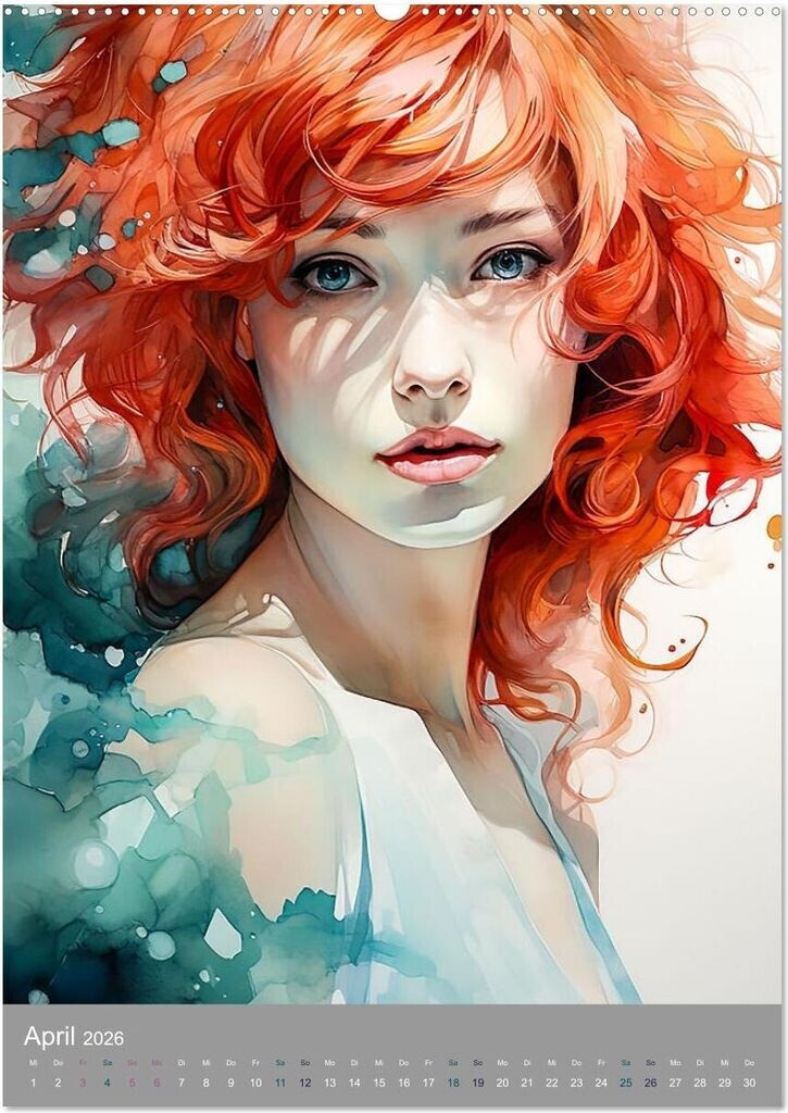 Calvendo Schönheit in Aquarell (Wandkalender 2026 DIN A2 hoch), Monatskalender (ISBN: 978-3-516 ...