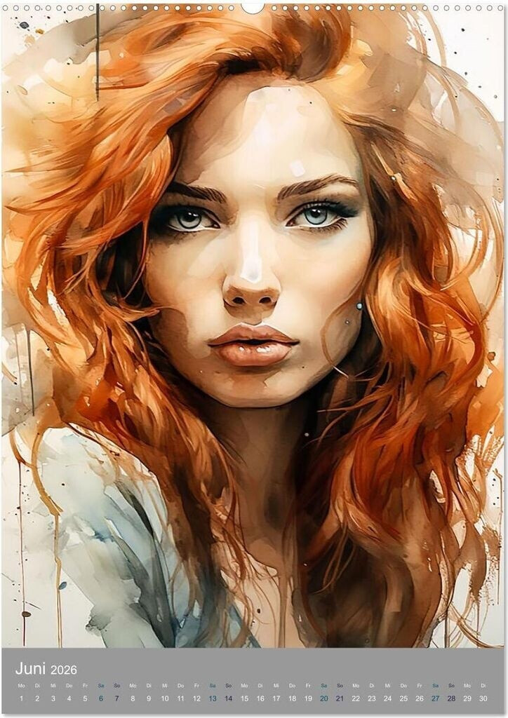 Calvendo Schönheit in Aquarell (Wandkalender 2026 DIN A2 hoch), Monatskalender (ISBN: 978-3-516 ...