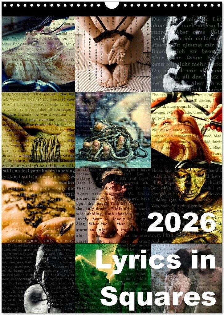 Calvendo Lyrics In Squares (Wandkalender 2026 DIN A3 hoch), Monatskalender (ISBN: 978-3-516 ...