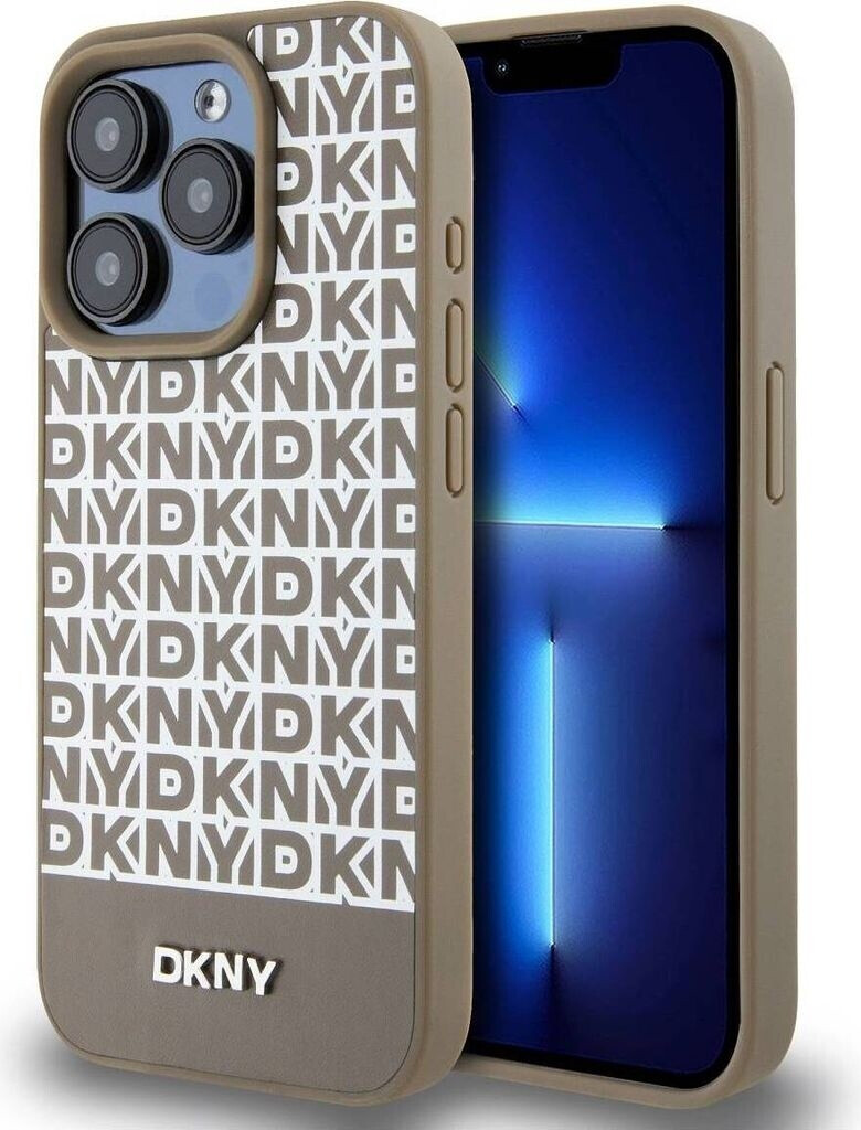 DKNY MagSafe Leather Case Printed Pattern Metal Logo iPhone 15 Pro Max ...