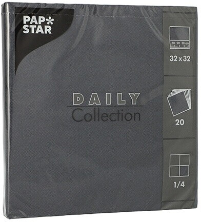 Papstar Servietten DAILY Collection 1/4-Falz 32 cm x 32 cm schwarz ab 1 ...