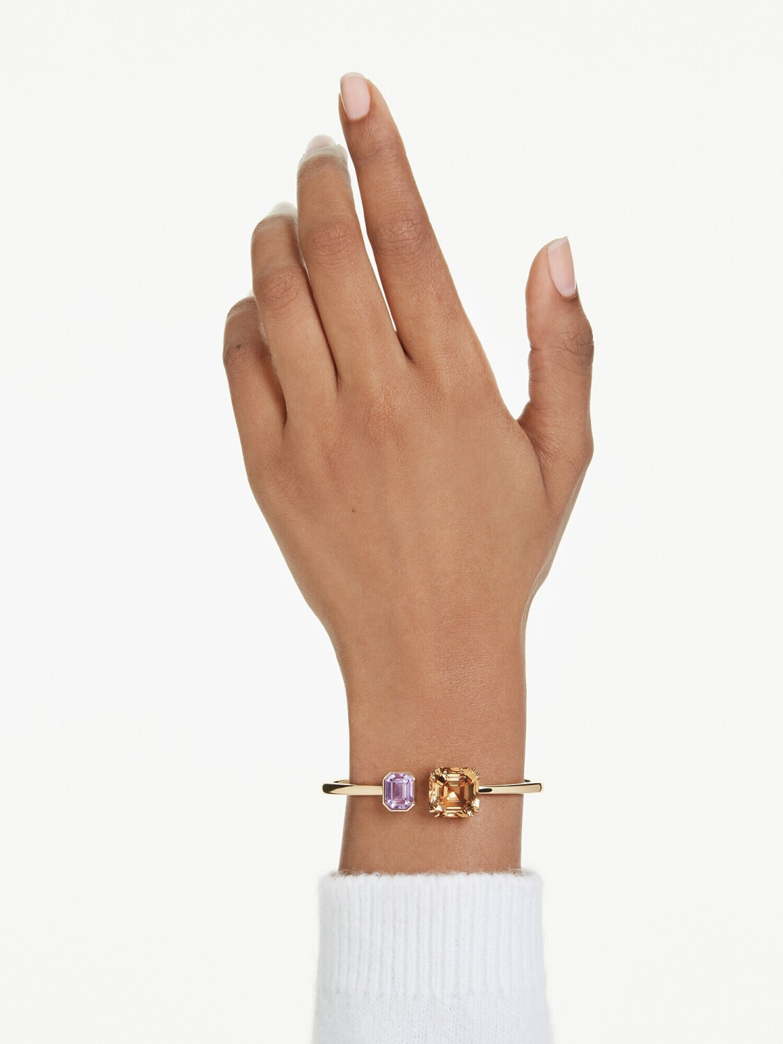 Swarovski Millenia Bangle Octagon Cut, Multicolored, 18k Gold Plated au ...