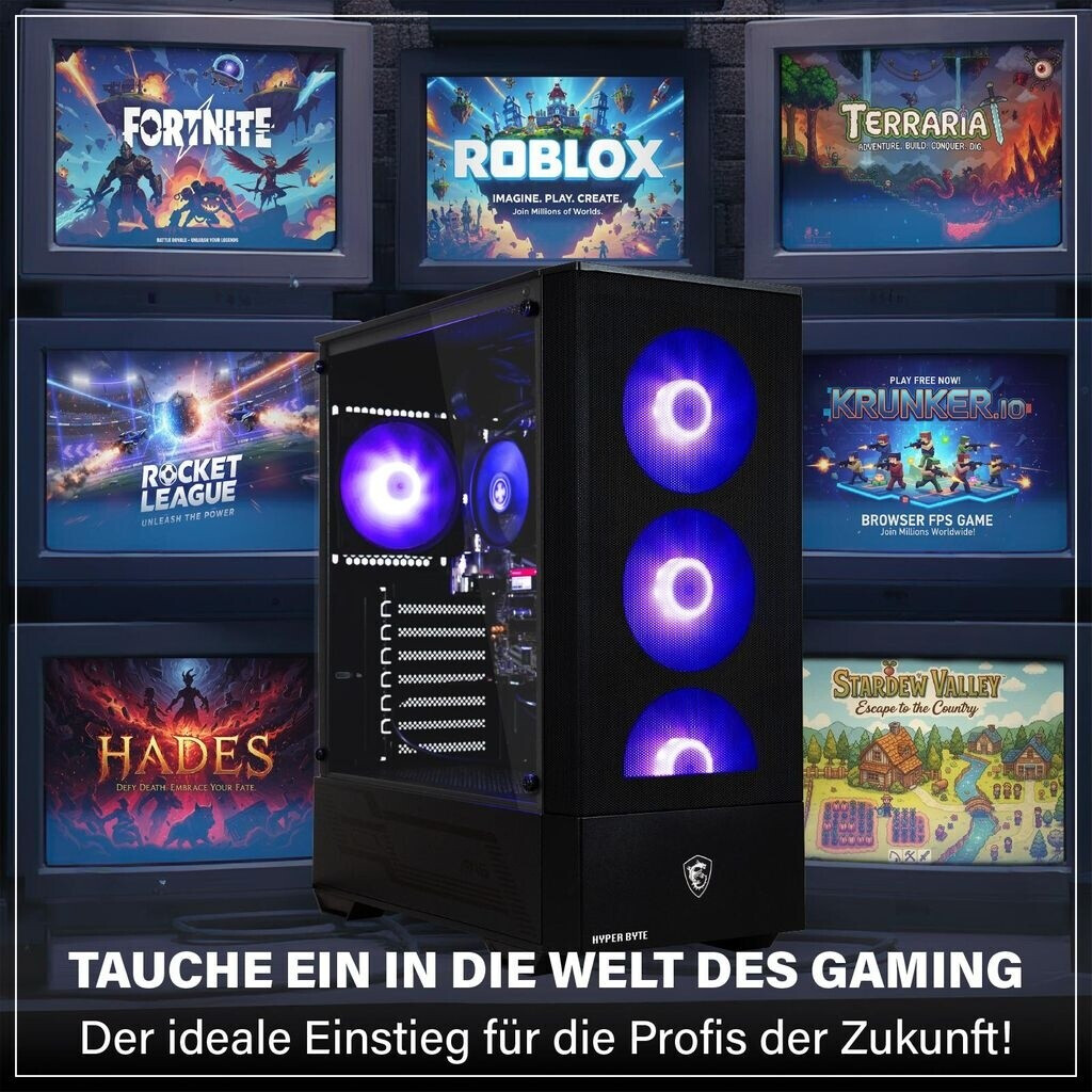 Hyper Byte Essential Gaming PC - Ryzen 3 3200G / Radeon Vega 8 / 16GB ...