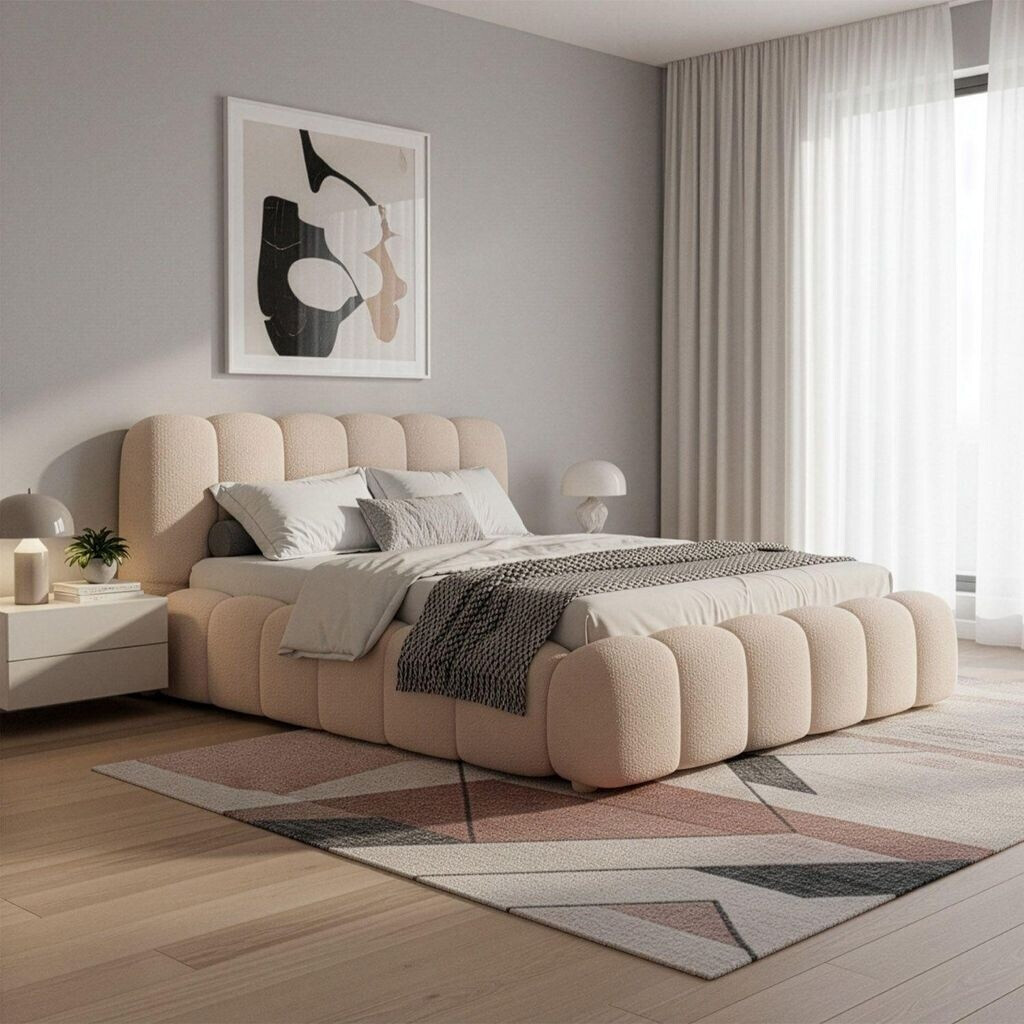 Juskys Polsterbett Catania Bubble Design Bouclé 140 x 200 cm ab 439,99 ...