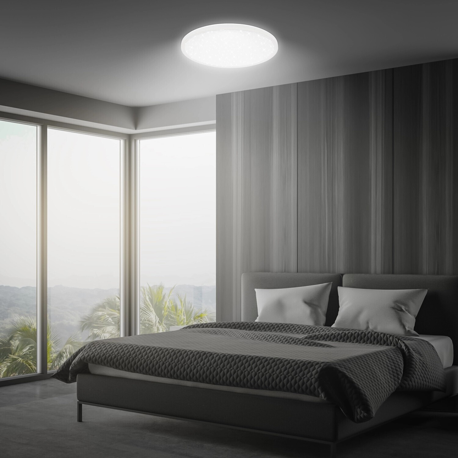 Briloner LED Panel Deckenlampe 37,5cm Deckenleuchte Sternenhimmel ...