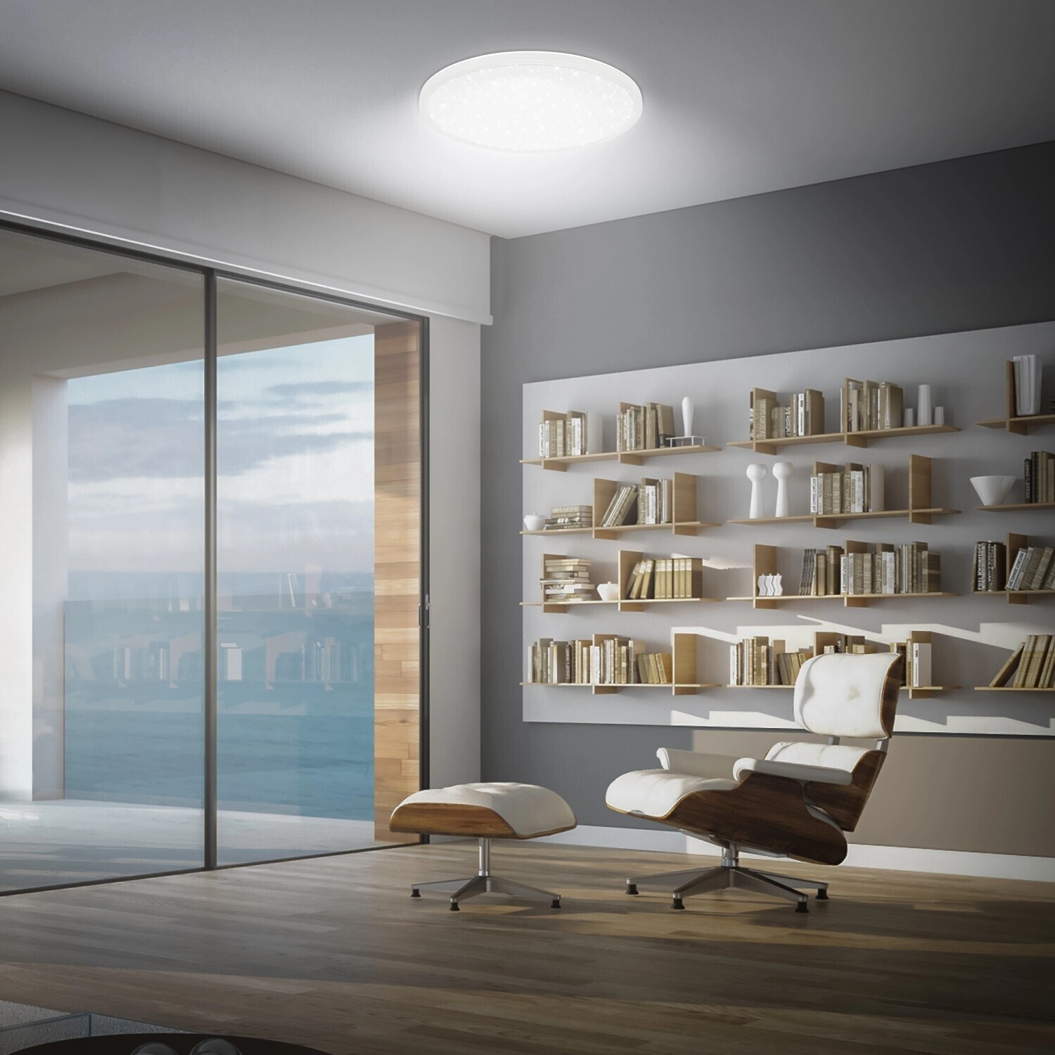 Briloner LED Panel Deckenlampe 37,5cm Deckenleuchte Sternenhimmel ...