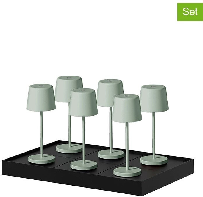 Lumisky 6er-Set: LED-Tischleuchte "Kelly Mini" in Khaki - (H)22 x Ø 8,2 ...
