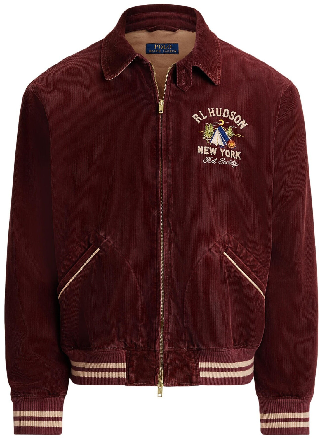 Polo Ralph Lauren WALE Jacke Regular Fit hellbeige/blau/kiwi/kirschrot ...