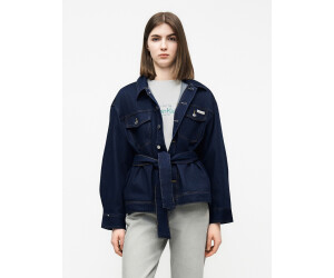 Calvin Klein Jeansjacke dunkelblauer Waschung mit Bindegürtel ...