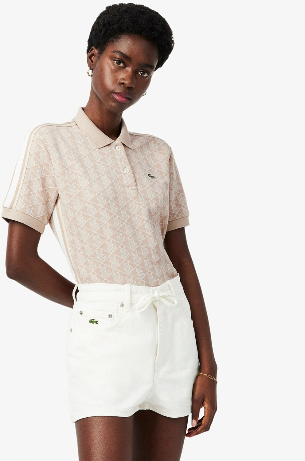 Lacoste Co-Ord Monogram Polo Top (DF3364) light pink desde 84,95 ...