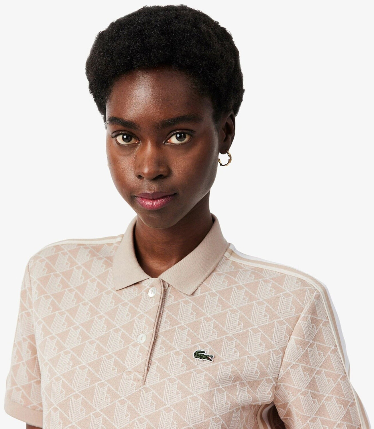 Lacoste Co-Ord Monogram Polo Top (DF3364) light pink desde 84,95 ...