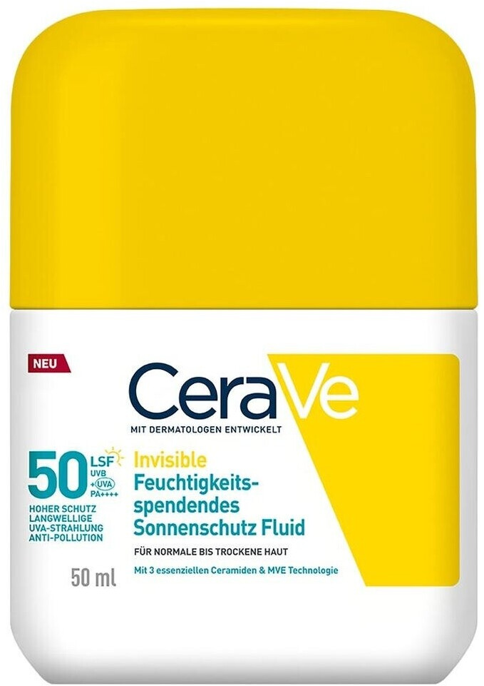 CeraVe Invisible Feuchtigkeitsspendendes Sonnenschutz Fluid LSF 50 (50 ...