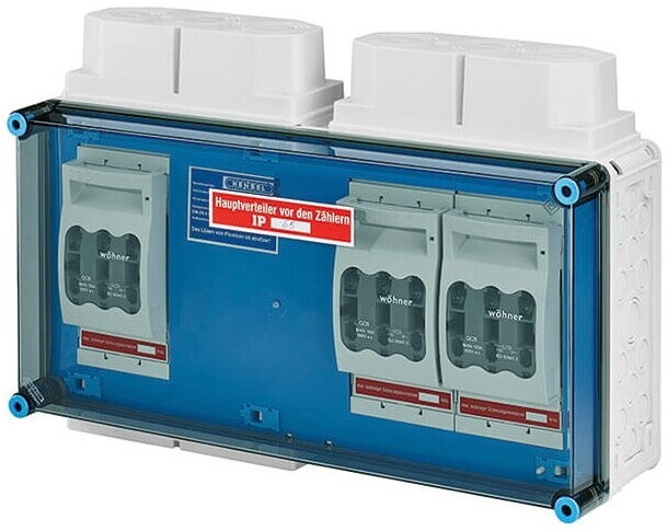 Hensel Hauptleitungsverteiler HV0100 3-polig 100A NH00 IP65 502mm Höhe ...