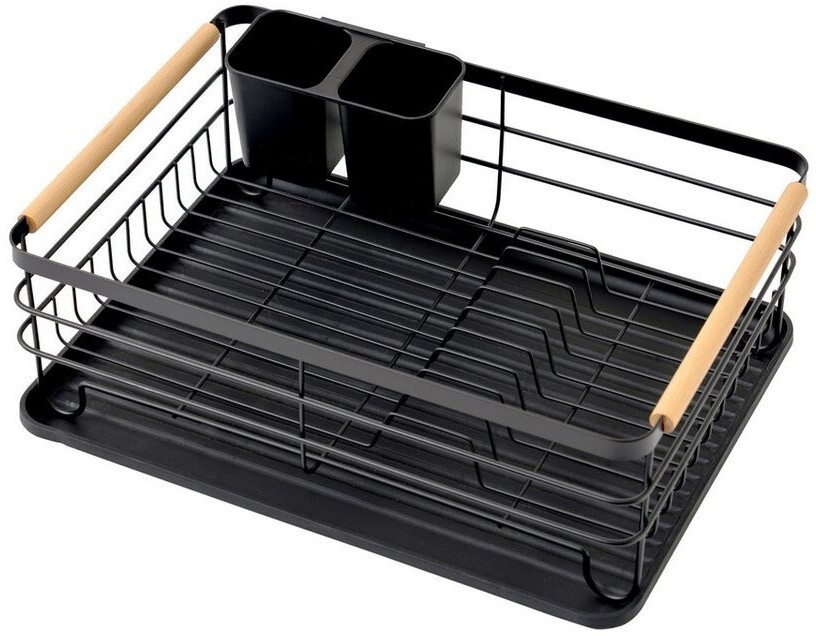 Chefgastro Abtropfgestell 14x42x30cm Stahl Holz mit Besteckhalter (PR ...