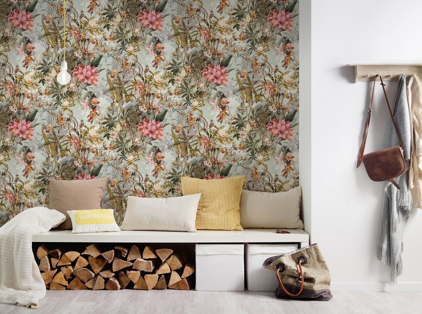 Bricoflor A.S. Création Blumen Grün Rosa Floral 381771 für Schlafzimmer ...
