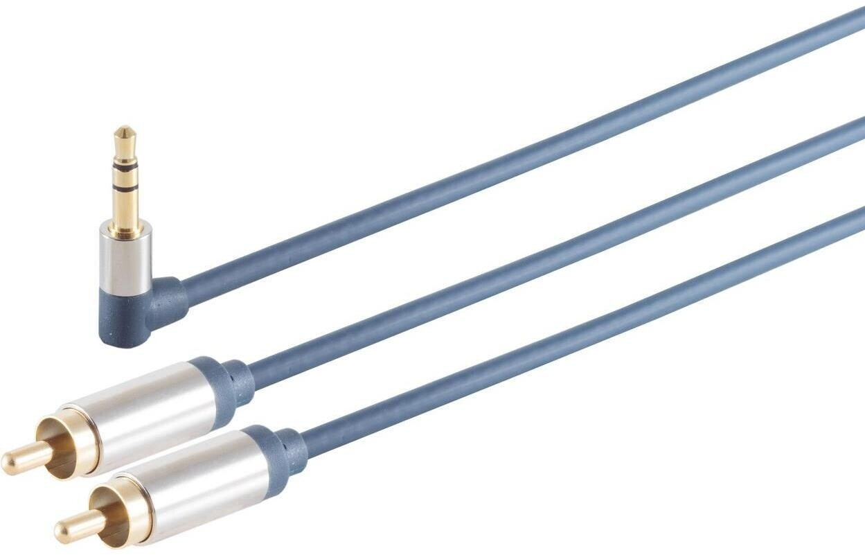 S-Conn Metall-WINKEL-Klinkenstecker 3,5 mm und 2 Metall-Cinchstecker ...