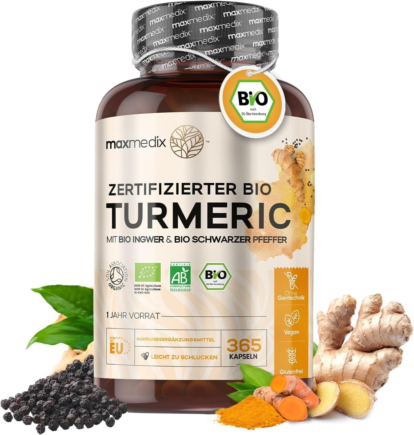 maxmedix Turmeric Bio Kurkuma Kapseln 365 Stk. ab 25,99 ...