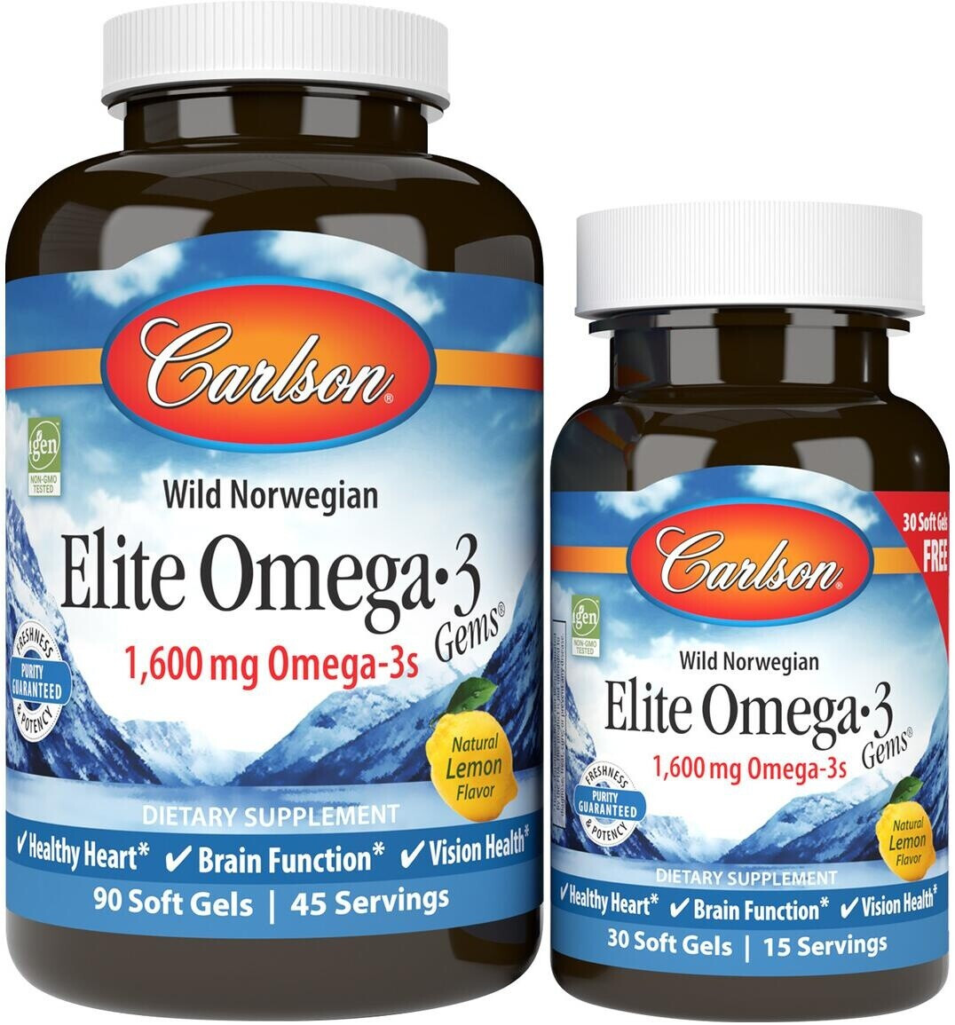Carlson Labs Elite Omega 3 1600mg Omega 3 Weichkapseln 90 Stk. + 30 Stk ...