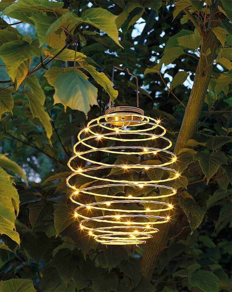 zeitzone LED Lampion Solar Metall Spirale schwarz Warmweiß H16cm ab 7. ...