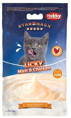 Nobby (21,04 EUR/kg) Starsnack Licky Cat Malt & Chicken 25 x 15 g ab 7 ...