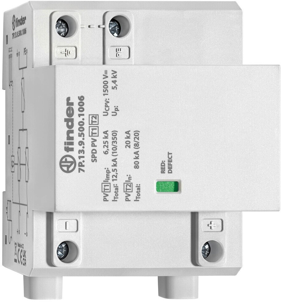 Finder Blitz- u.Überspannungsabl. Typ1+2 bis 1050 VDC 7P.13.9.500.10 ...