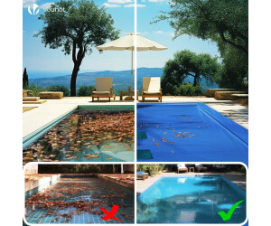 Vounot Double-layer rectangular pool cover with mesh 1400 x 800 cm ab ...