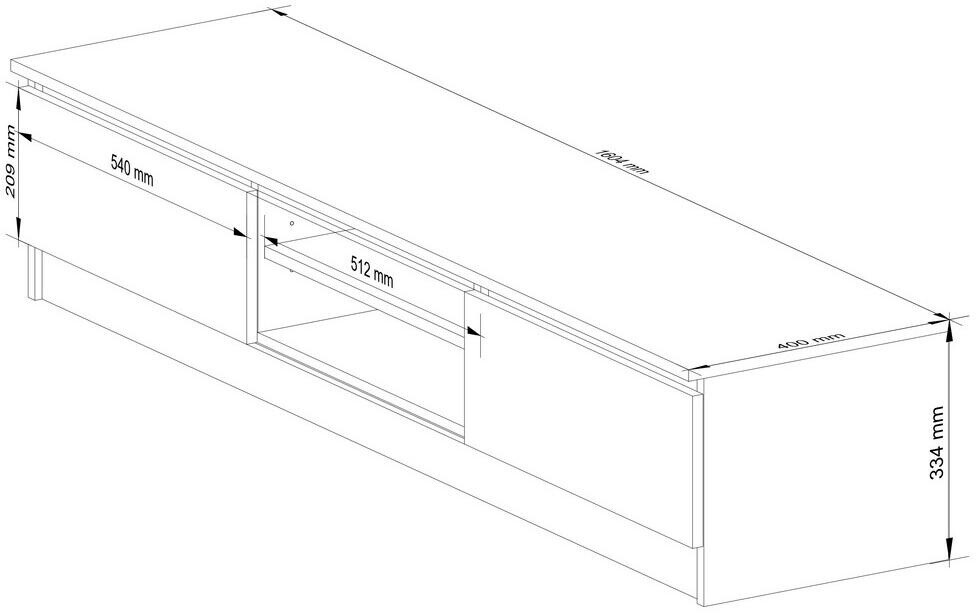 Akord Furniture Factory TV-Board K-160 Eiche Artisan / Graphitgrau ...