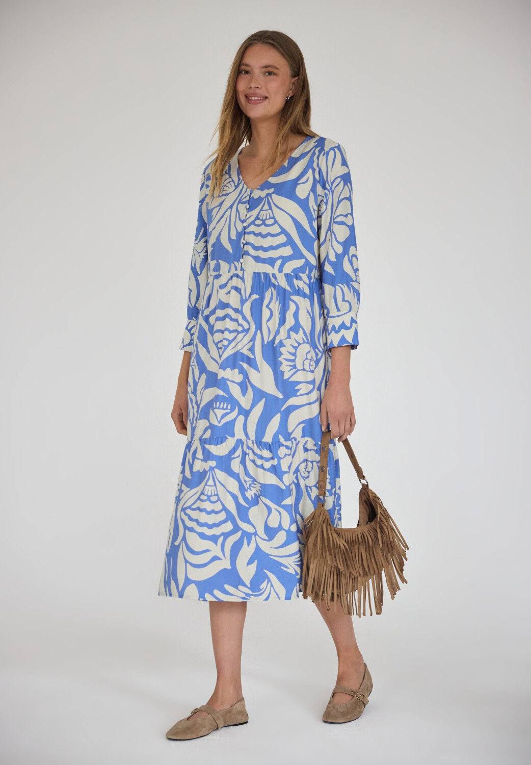 Street One Midi-Kleid mit V-Neck und Print Blau (F14487827728) ab 69.99 ...
