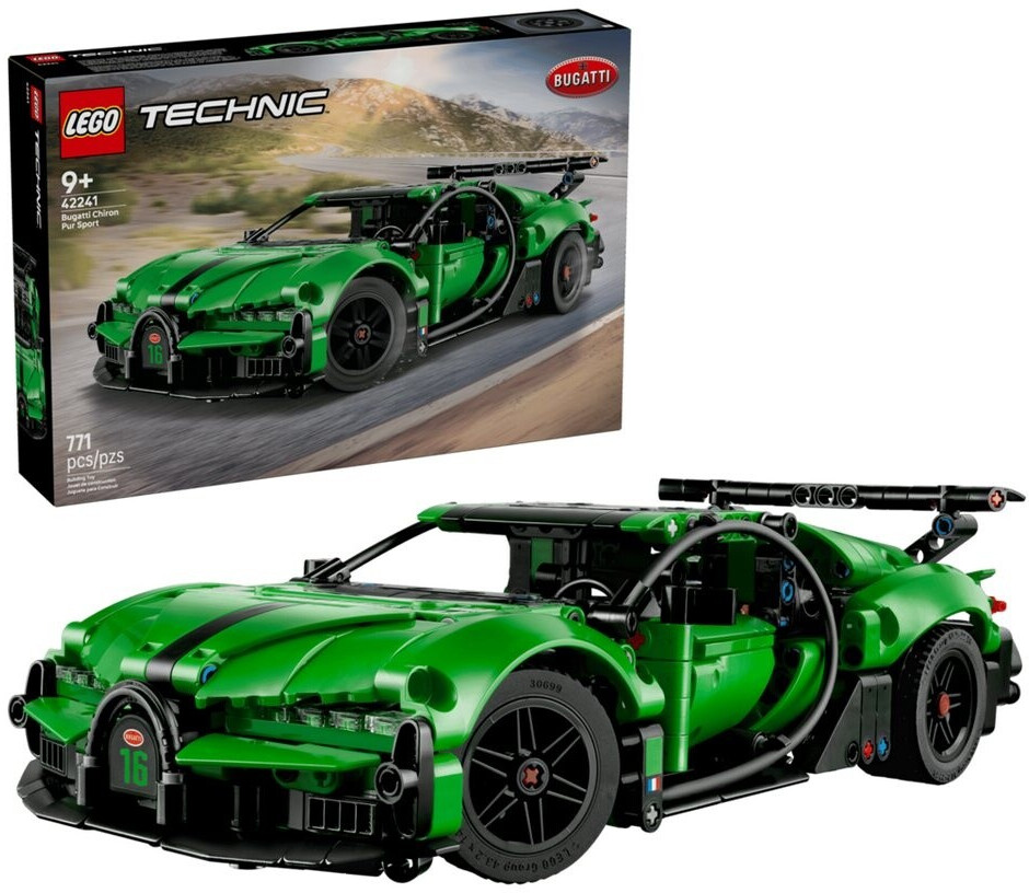 LEGO Technic - Grüner Bugatti Chiron Pur Sport Hypersportwagen (42241 ...