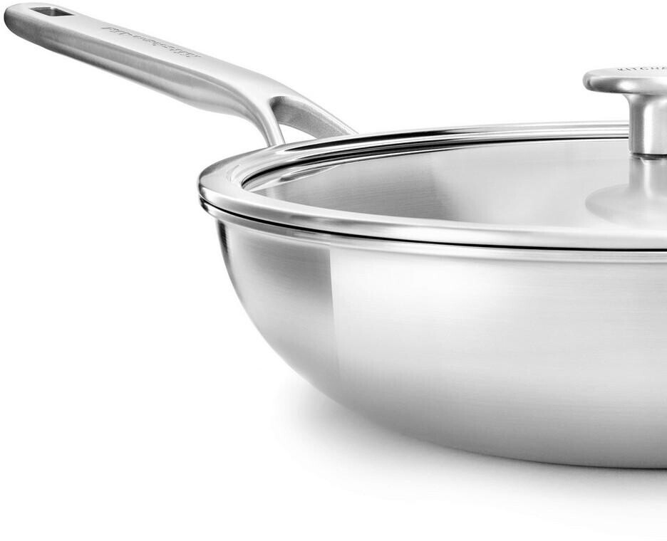 KitchenAid Multi-ply stainless steel wok pan with lid, 3.6 L, ø 28 cm a ...