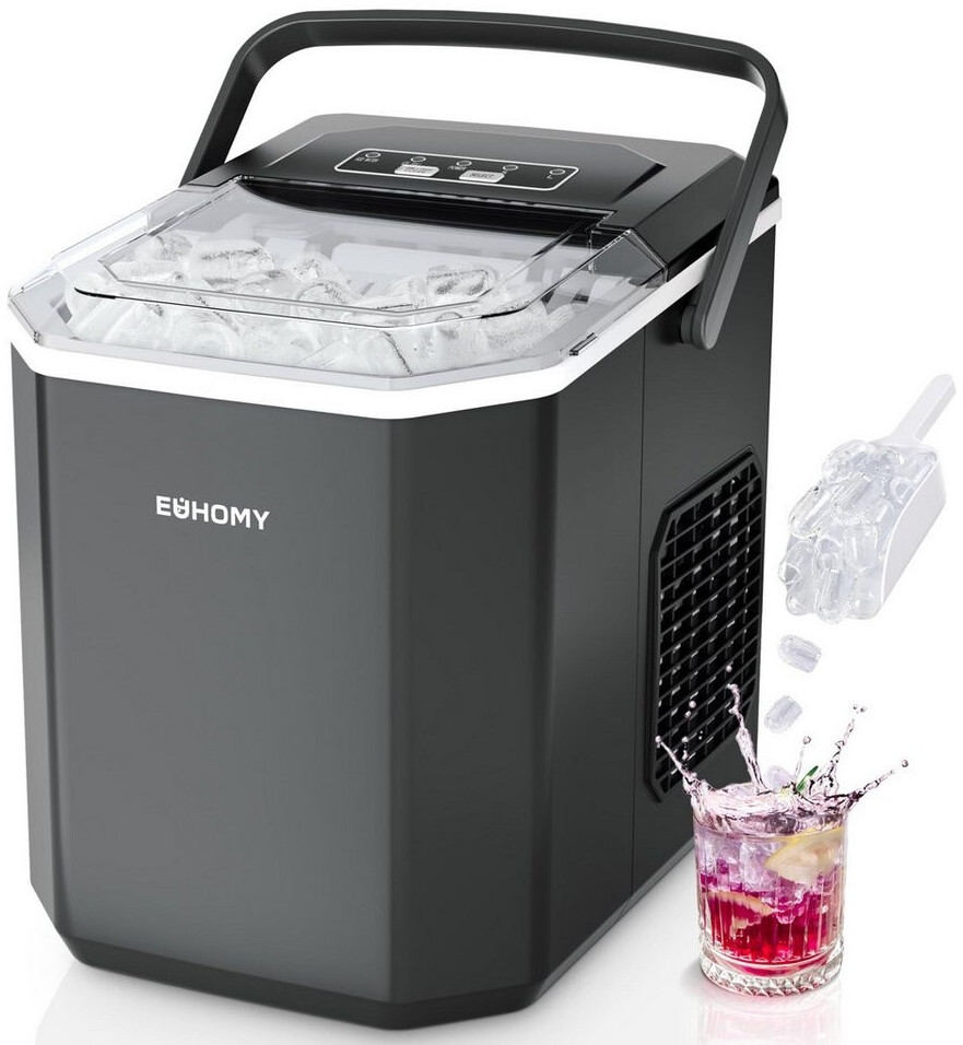 Wellent Eiswürfelmaschine 9 Eiswürfel in 6 Minuten,12 kg/24 H schwarz ...