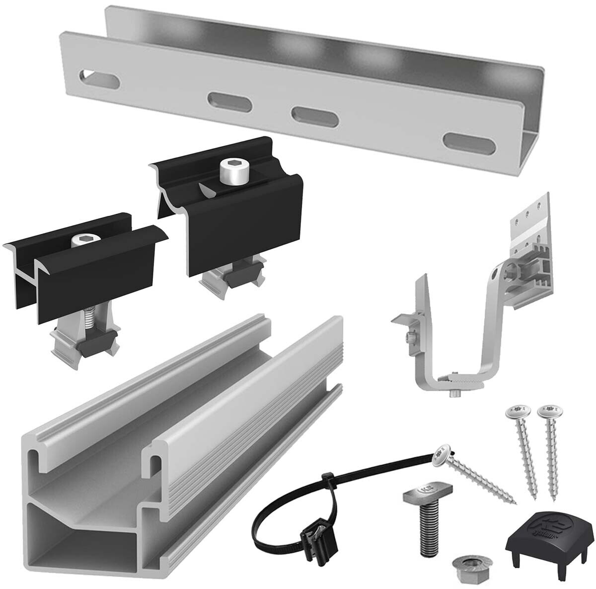 K2 Systems Single Rail PV Unterkonstruktion 0,8 kWP Set 2 Module ...