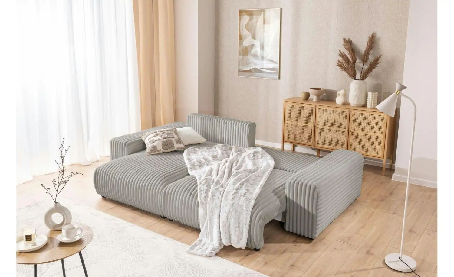 S-Style Möbel Mollis Ecksofa mit Schlaffunktion und Bettkasten ...