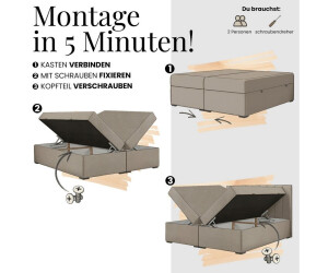 MKS Meble Dagos Boxspringbett 160x200cm mit Bettkasten, Visco-Topper, 7 ...