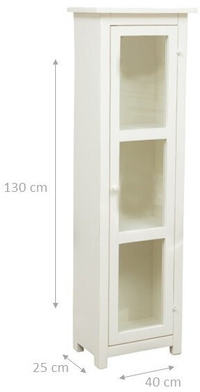 Biscottini International Vitrine Country Massivholz Linde Antikweiß ...