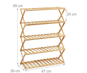 Relaxdays Schuhregal Bambus, 5 Ebenen, klappbar, 67x89x26cm ab 24.01 ...