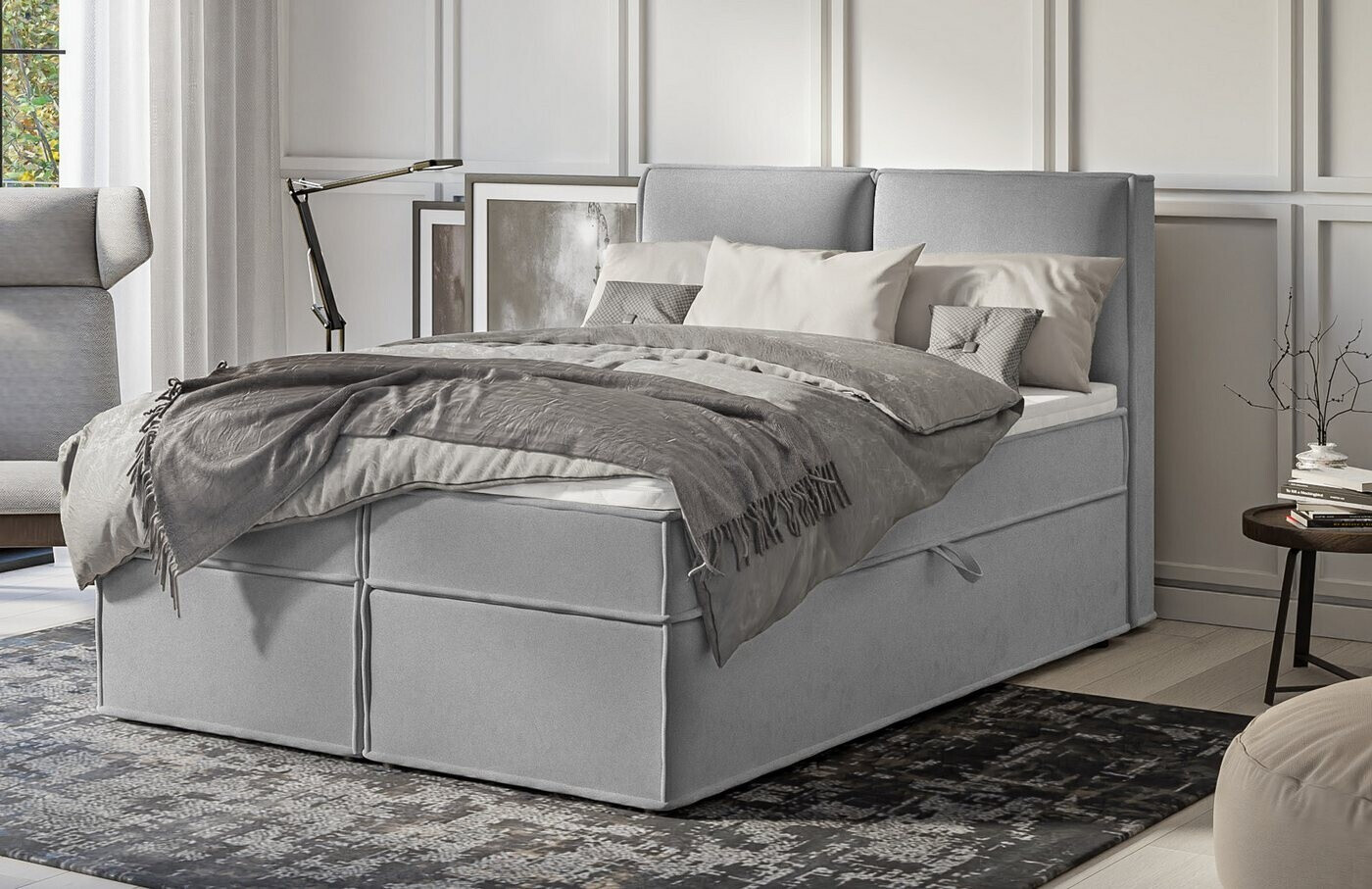S-Style Möbel Vortex Boxspringbett mit Topper und Bettkasten ...