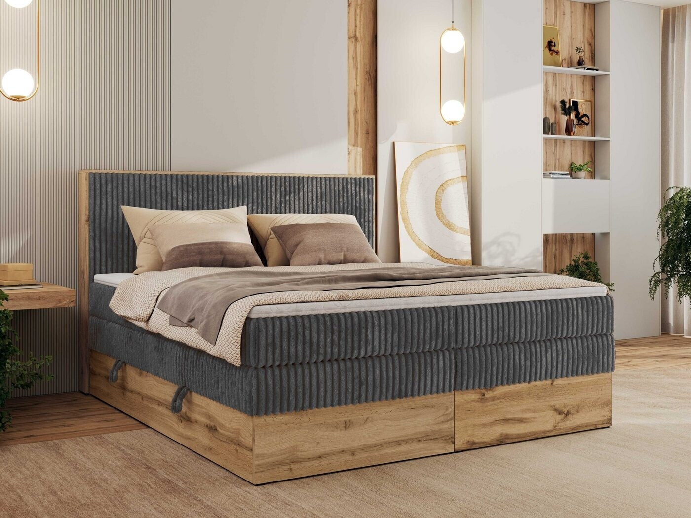MKS Meble Wood Classic King Boxspringbett 180x200cm, Multipocket ...
