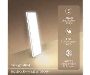 B.K.Licht LED Panel Slim Backlight 4000K IP44 Weiß 58x20cm (BKL1655) ab ...
