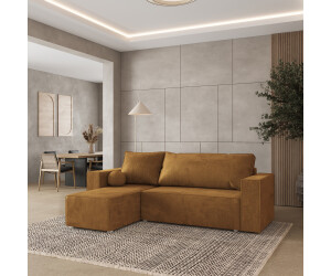 Masseno Ravelo M Ecksofa L-Form mit Schlaffunktion & Bettkasten, Gelb ...