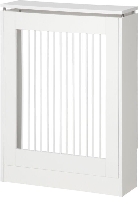 HomCom Heizkörperverkleidung Lamellen MDF & Stahl 60x18x84cm Weiß (820 ...