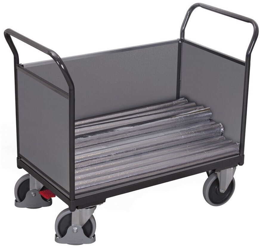 VARIOfit Dreiwandwagen mit Holzwänden 1000x575mm Anthrazitgrau RAL 7016 ...