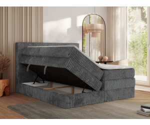 MKS Meble Tiliano King Boxspringbett 160x200cm Cord Grau, Multipocket ...