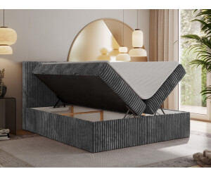 MKS Meble Tiliano Boxspringbett 180x200cm Cord Grau mit Bettkasten ...