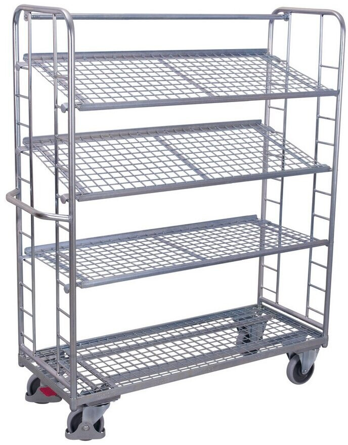 VARIOfit Etagenwagen Drahtgitter verzinkt 4 Etagen 400kg (sw-640.218 ...