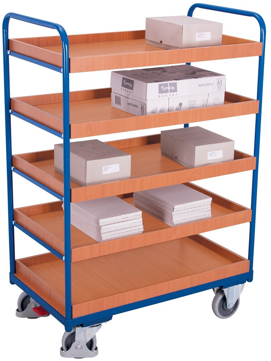 VARIOfit Etagenwagen 5 Etagen, 250kg, EasySTOP, 1165x755mm (sw-800.248 ...